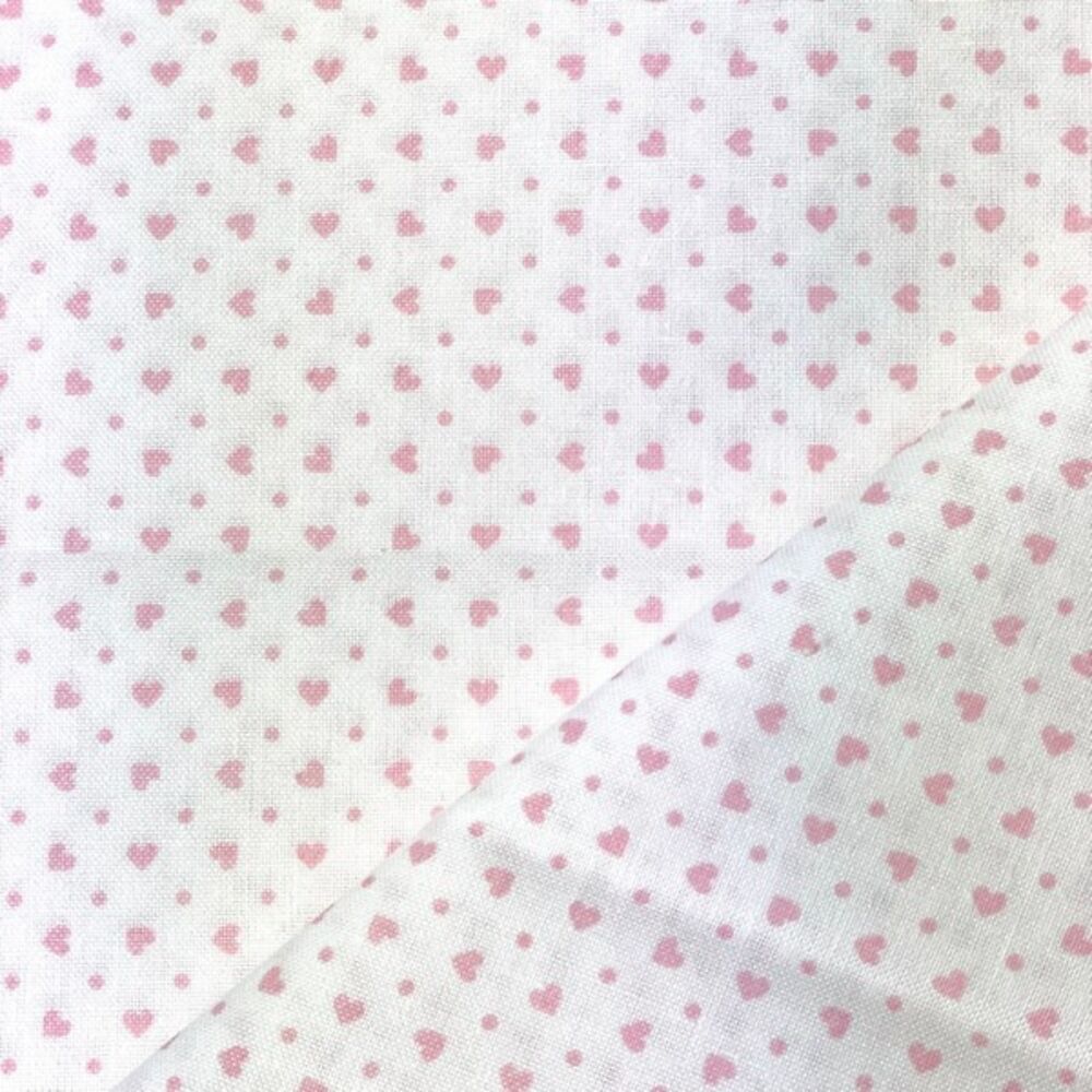 Cuoricini e Puntino a Spillo 100% Cotone alt 3m (CUORICINO ROSA FONDO ...